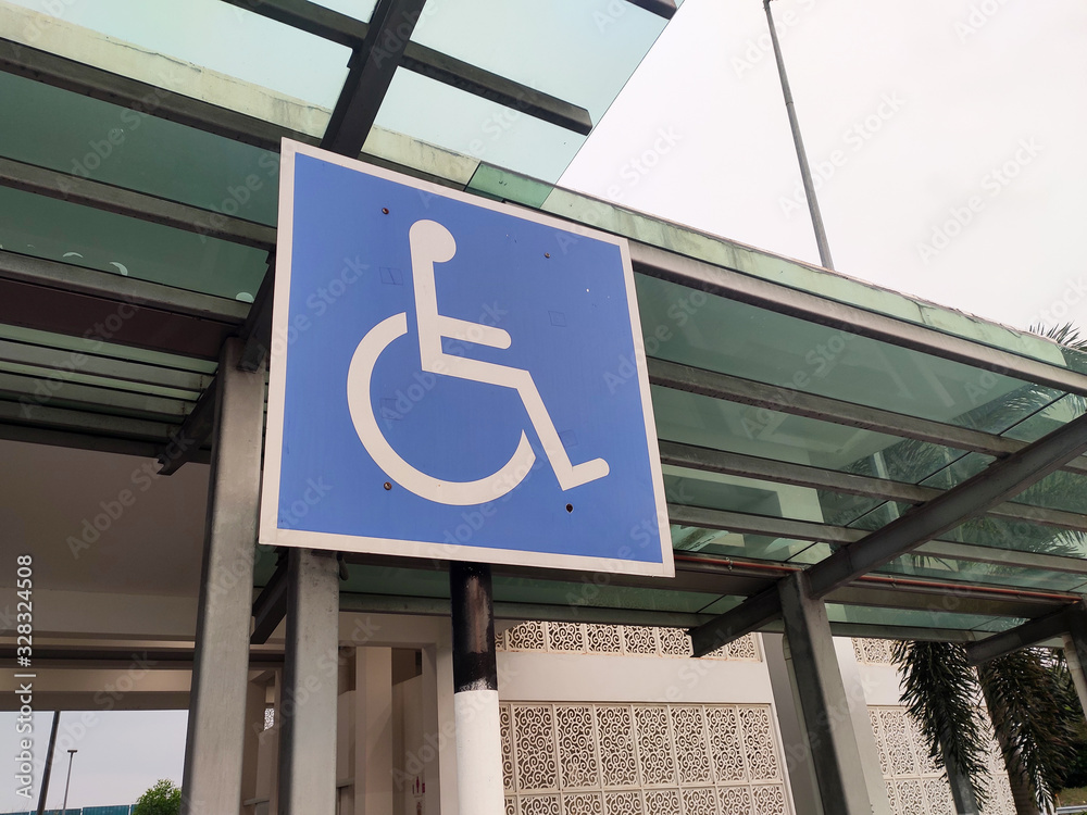 Signage for disabled parking. Shown in the form of a logo for everyone ...