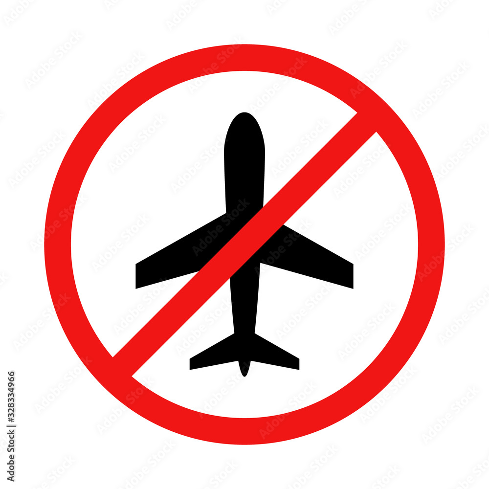 No Flying or Plane Sign Stock Vector | Adobe Stock
