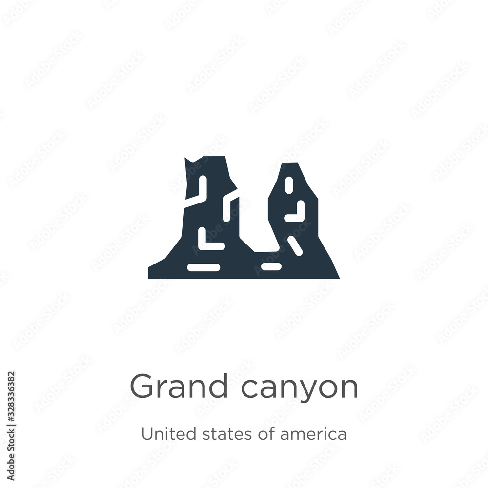 Grand canyon icon vector. Trendy flat grand canyon icon from united ...