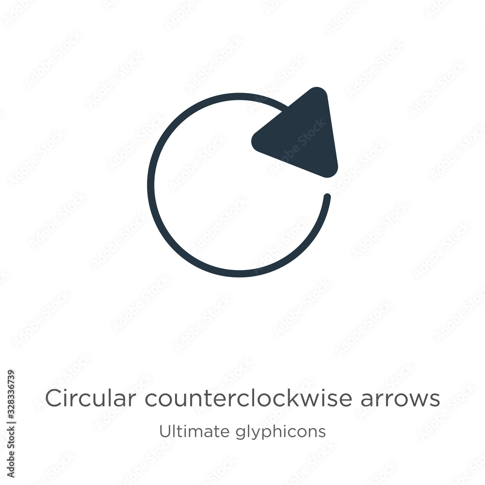 Circular counterclockwise arrows icon vector. Trendy flat circular ...