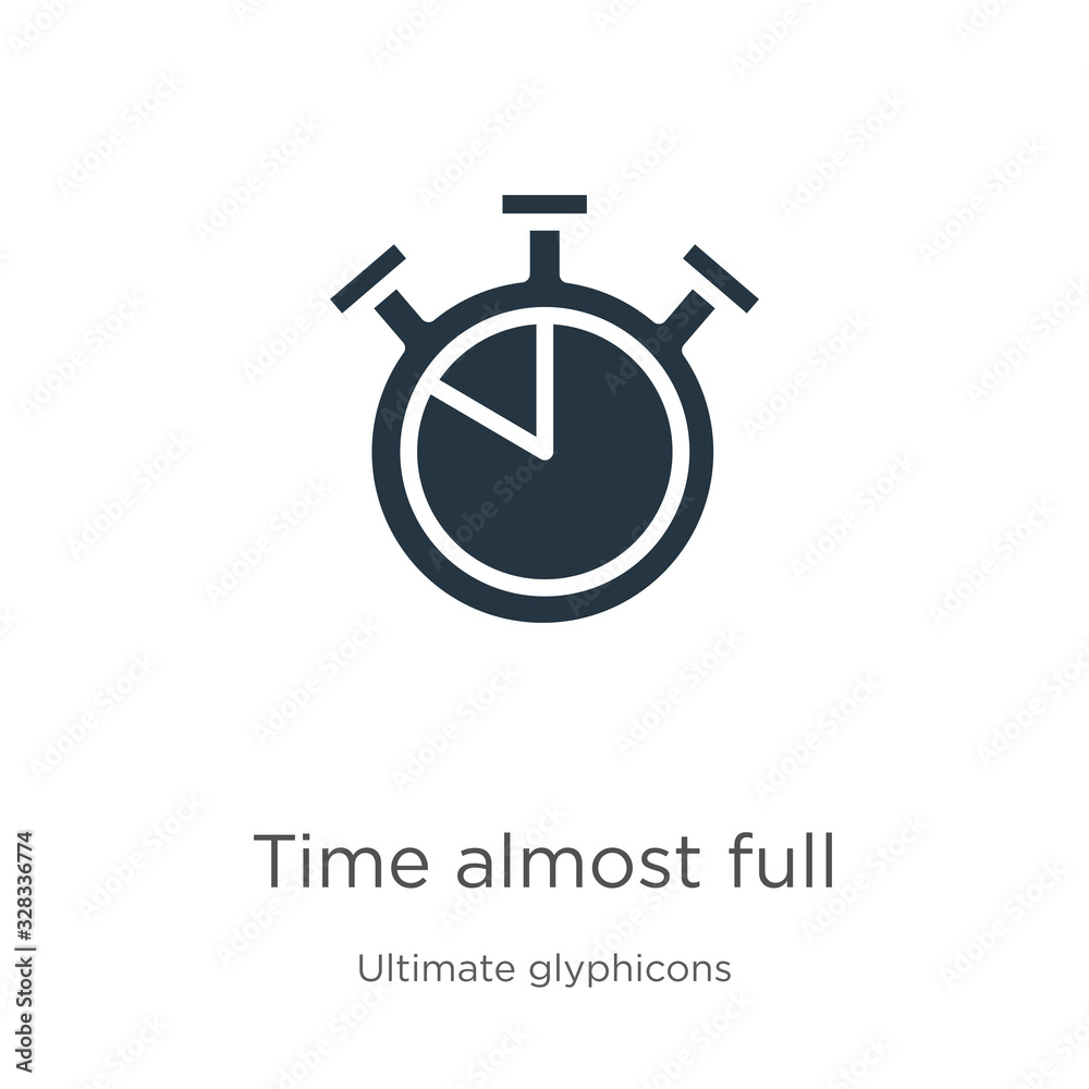 Time almost full icon vector. Trendy flat time almost full icon from ...