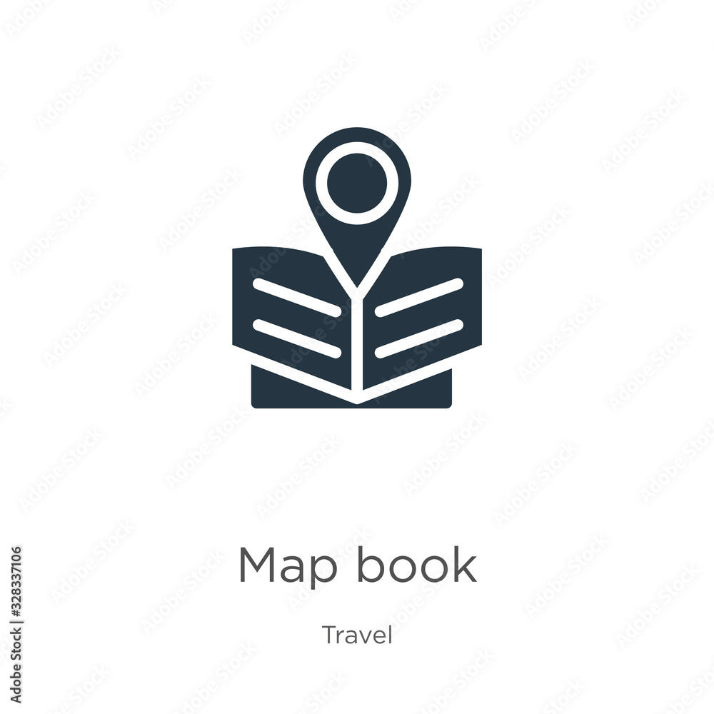 Map book icon vector. Trendy flat map book icon from travel collection ...