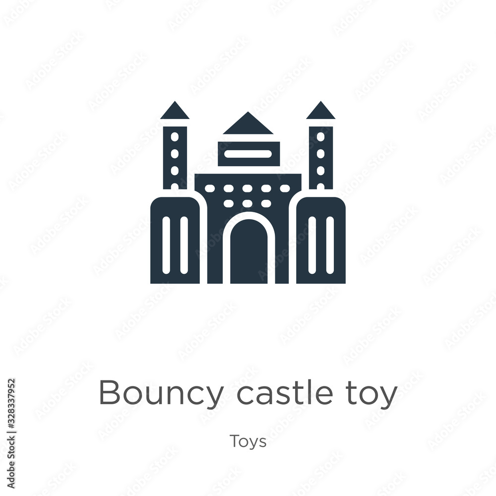 Bouncy castle toy icon vector. Trendy flat bouncy castle toy icon from ...