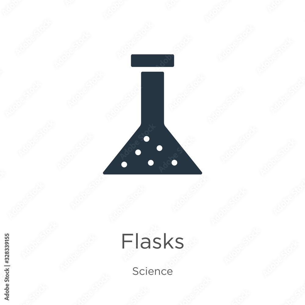 Flasks icon vector. Trendy flat flasks icon from science collection ...