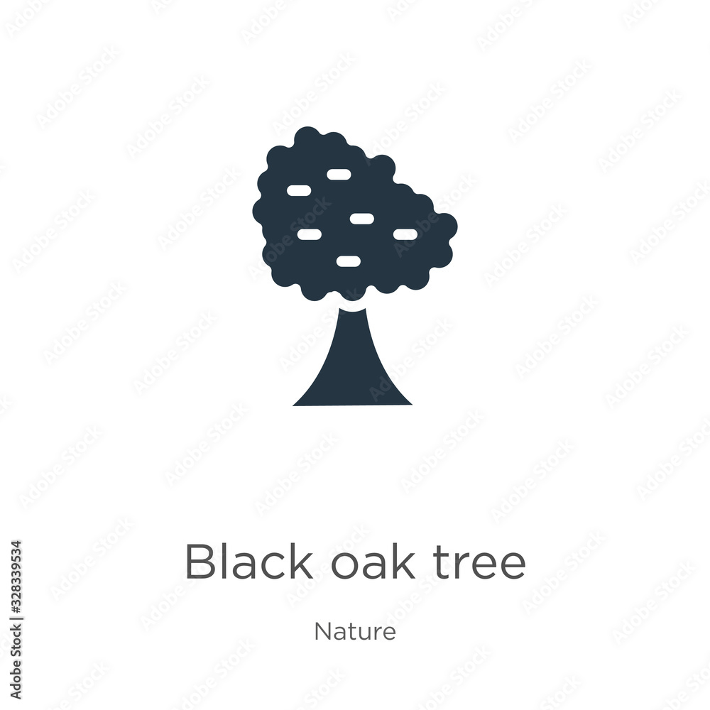 Black oak tree icon vector. Trendy flat black oak tree icon from nature ...