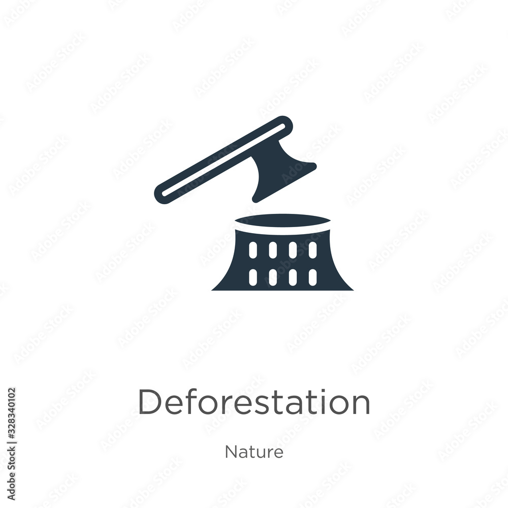 Deforestation icon vector. Trendy flat deforestation icon from nature ...