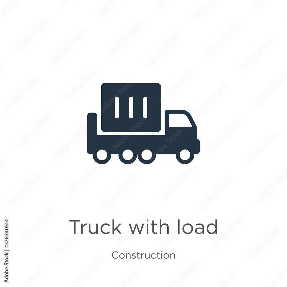 Truck with load icon vector. Trendy flat truck with load icon from ...