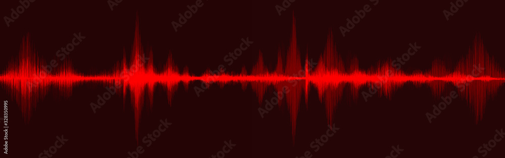 Blood Red Digital Sound Wave Low and Hight richter scale on Black ...