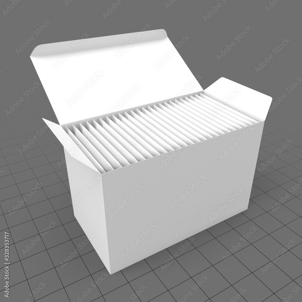 Open tea box with sachets Stock 3D asset | Adobe Stock
