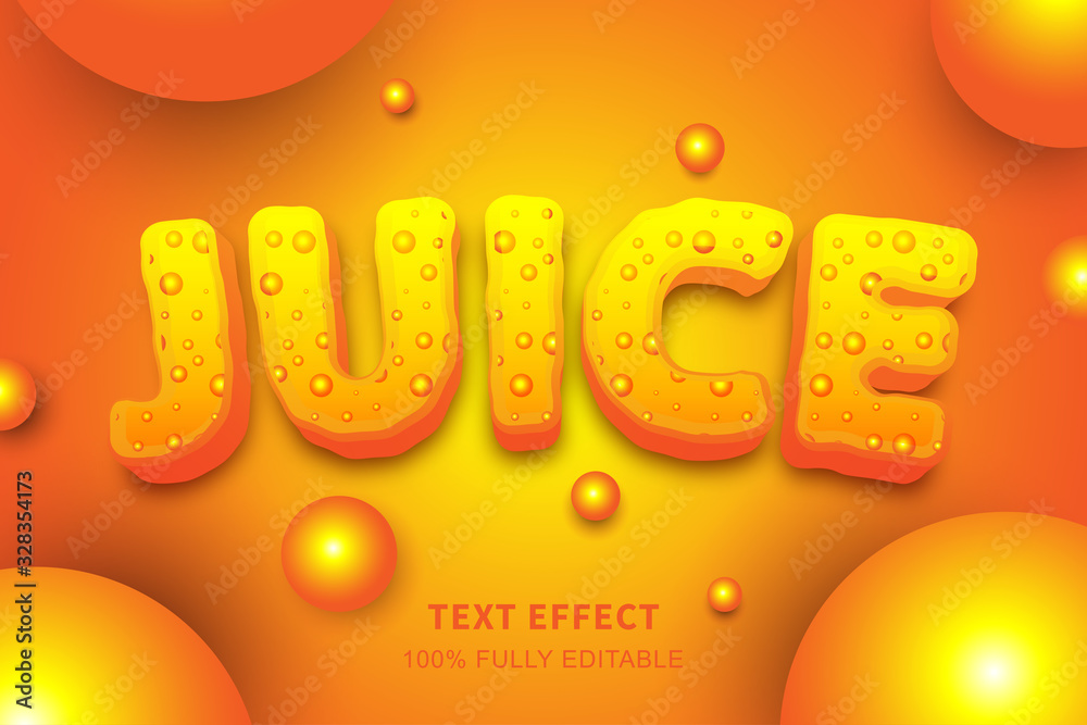 Juice text effect, editable text Stock Vector | Adobe Stock