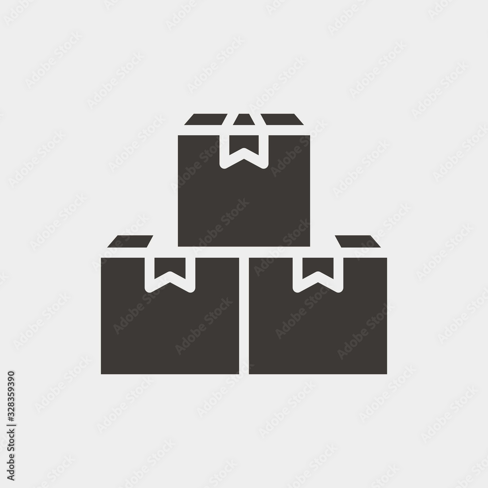 stack of boxes vector icon parcel Stock Vector | Adobe Stock