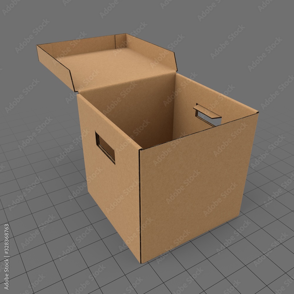 Open carton box 4 Stock 3D asset | Adobe Stock