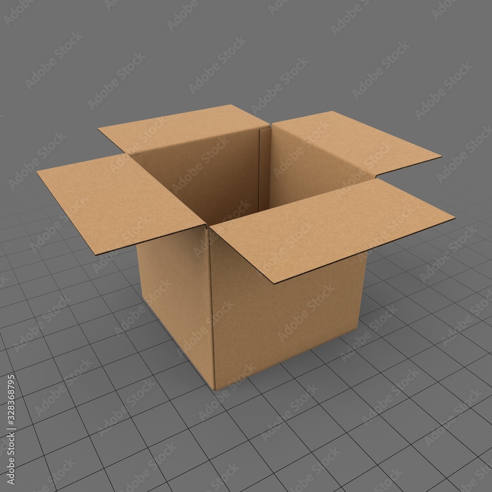 Open carton box 5 Stock 3D asset | Adobe Stock