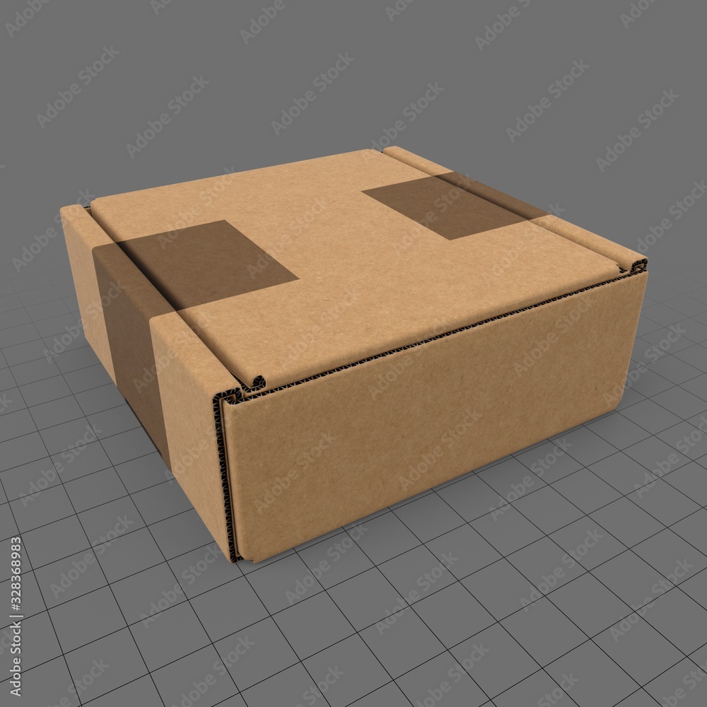 Closed carton box 3 Stock 3D asset | Adobe Stock