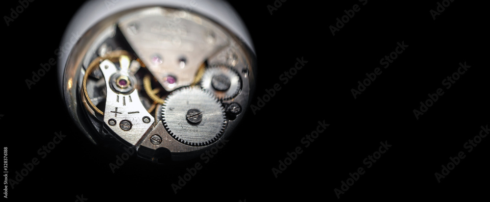 Watch mechanism with black background, mechanical and automatic ...