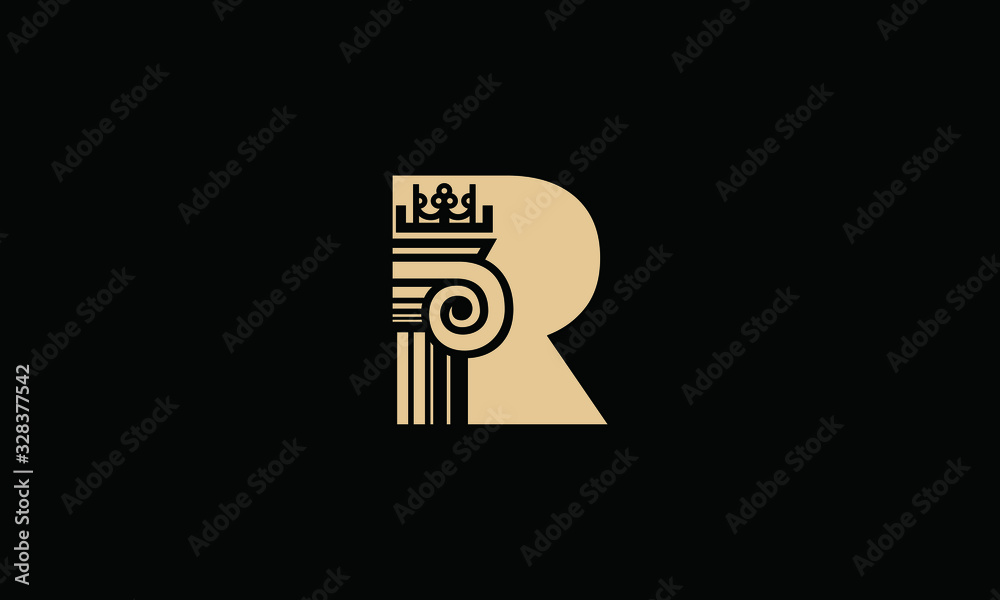 Vetor de Symbol Letter R Law Royalty Logo Design Inspiration do Stock ...