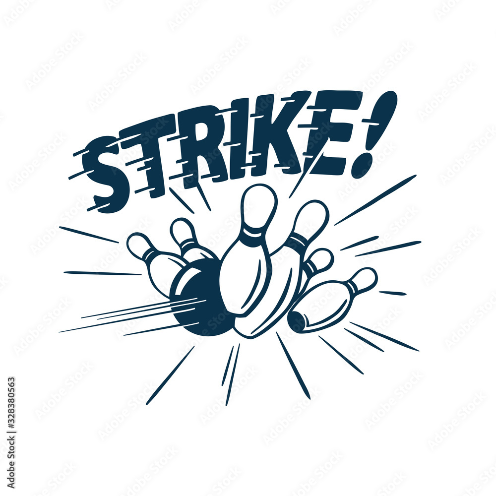 Vintage Style Clip Art - Strike! - Vector. Stock Vector | Adobe Stock