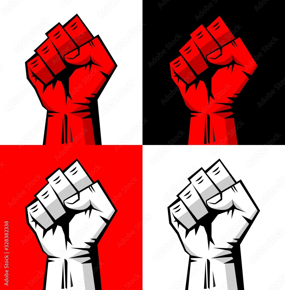 Fist male hand, symbol of the proletarian revolution. Sign of anger ...
