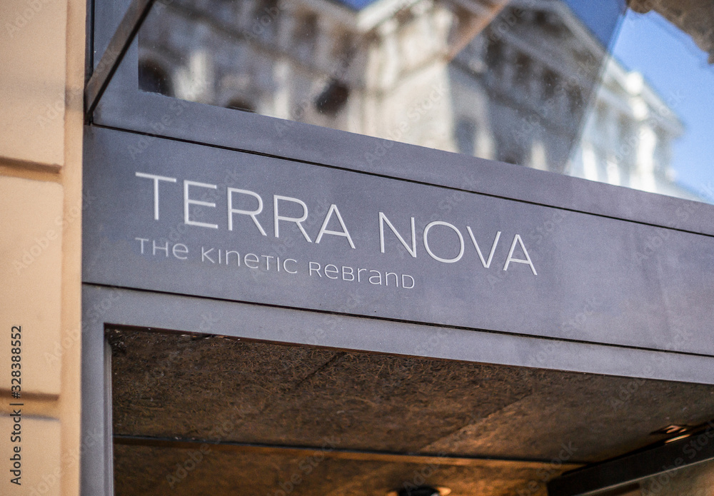 Wall Mounted Storefront Sign Mockup Stock Template | Adobe Stock