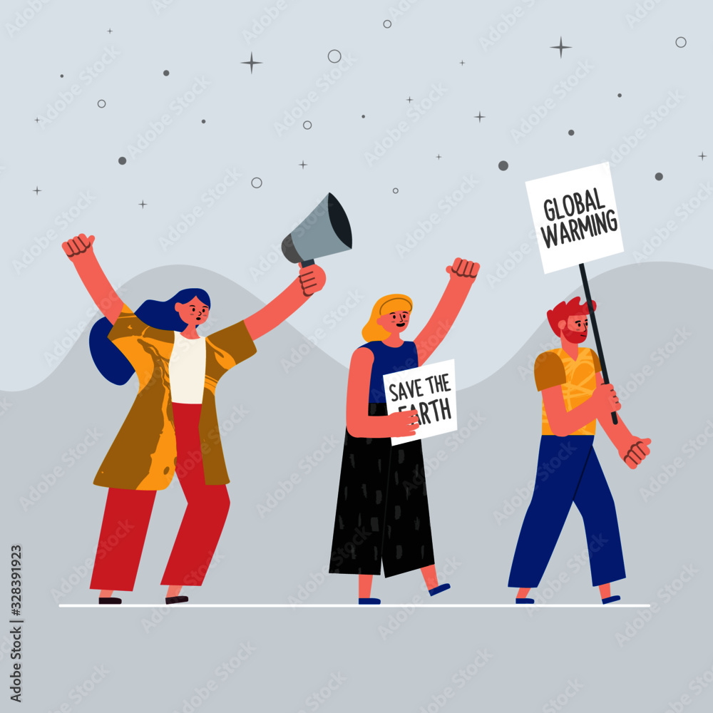 Protesters Against Climate Change and for the Protection of the ...
