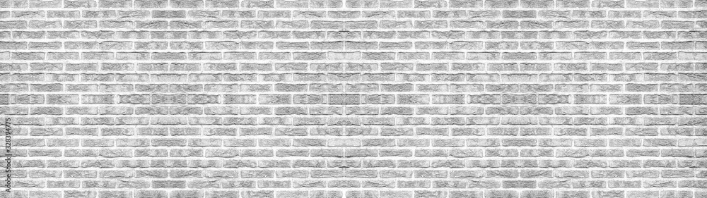 White gray light rustic brick wall texture background banner Stock ...