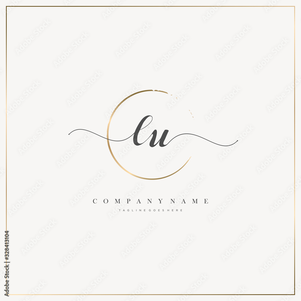LU Initial Letter handwriting logo hand drawn template vector, logo for ...