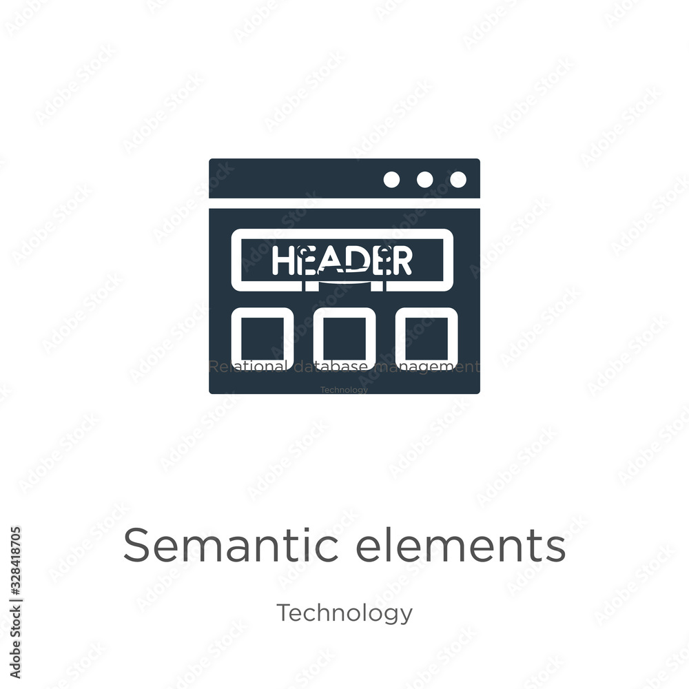 Semantic elements icon vector. Trendy flat semantic elements icon from ...