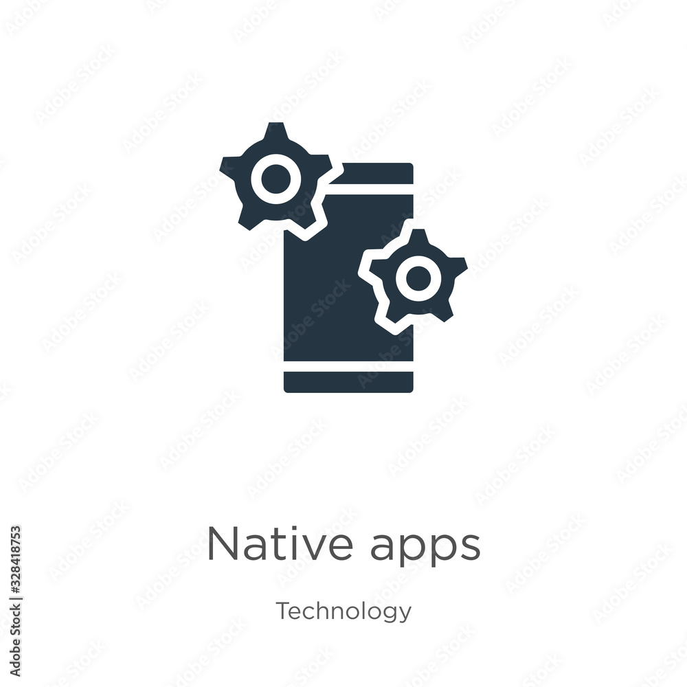 Native apps icon vector. Trendy flat native apps icon from technology ...
