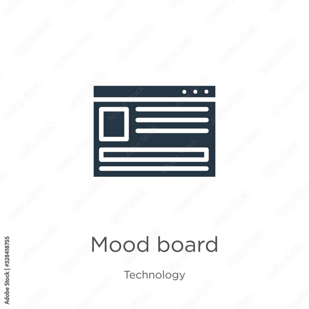 Mood board icon vector. Trendy flat mood board icon from technology ...