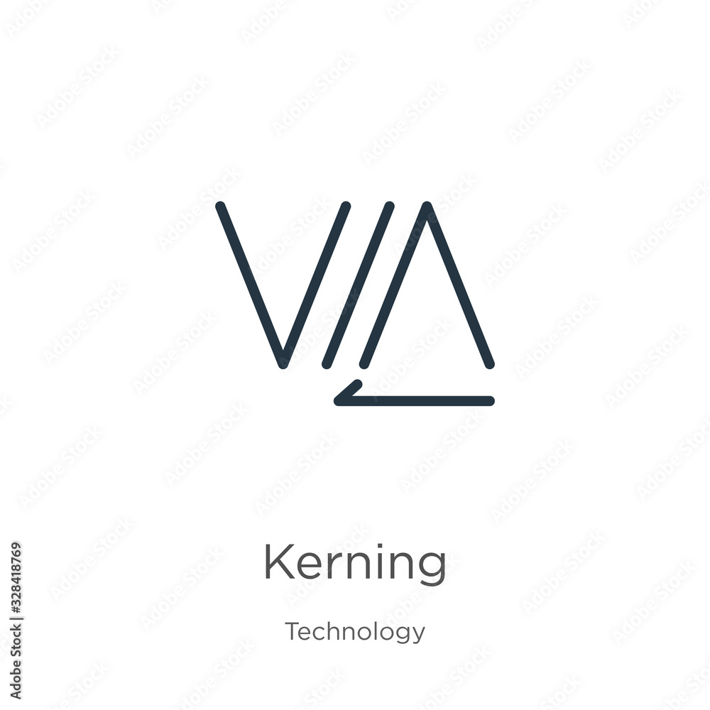 Kerning icon vector. Trendy flat kerning icon from technology ...