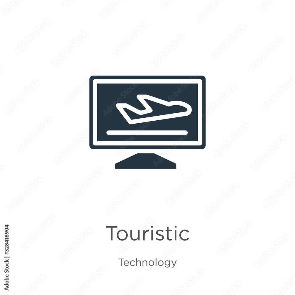 Touristic icon vector. Trendy flat touristic icon from technology collection isolated on white ...