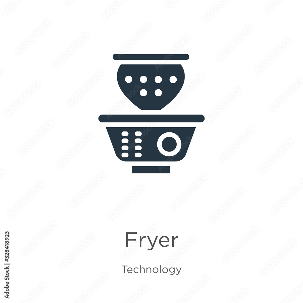 Fryer icon vector. Trendy flat fryer icon from technology collection ...