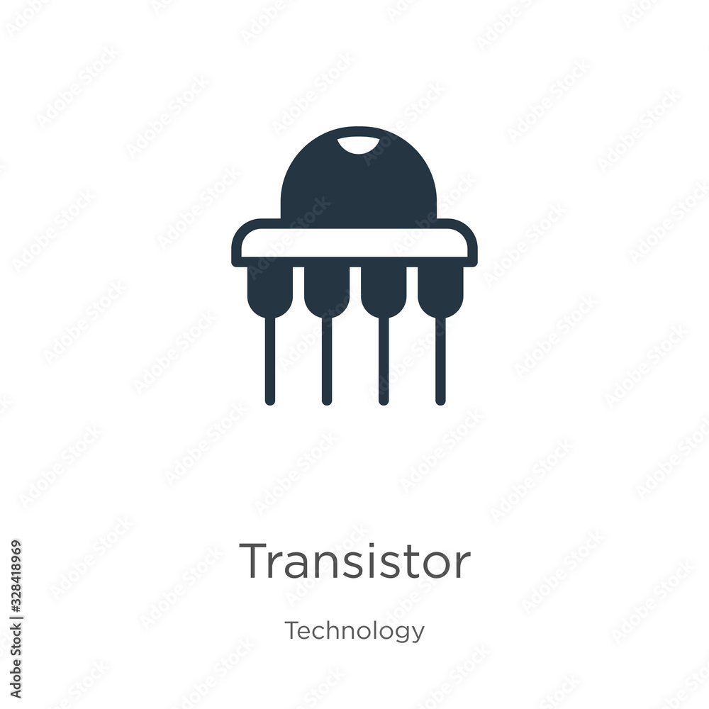 Transistor icon vector. Trendy flat transistor icon from technology ...