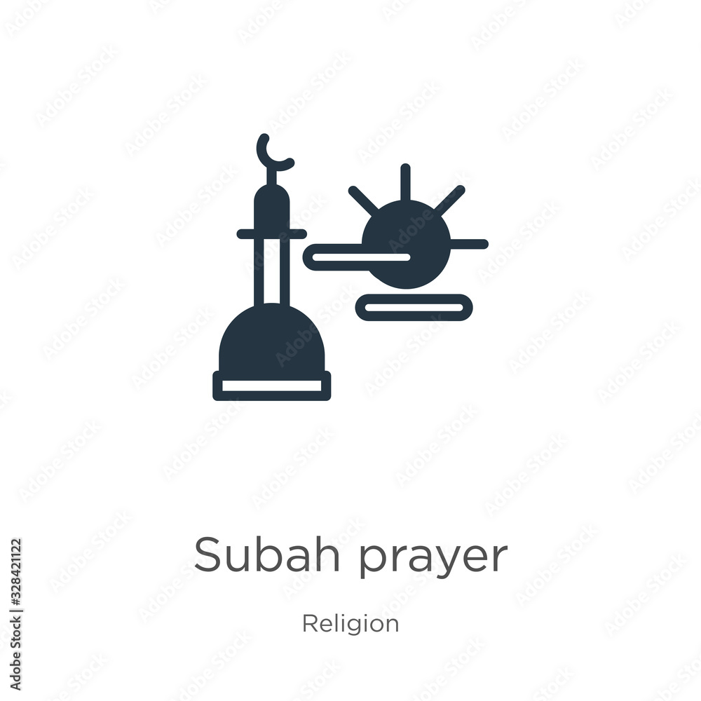 Subah prayer icon vector. Trendy flat subah prayer icon from religion ...