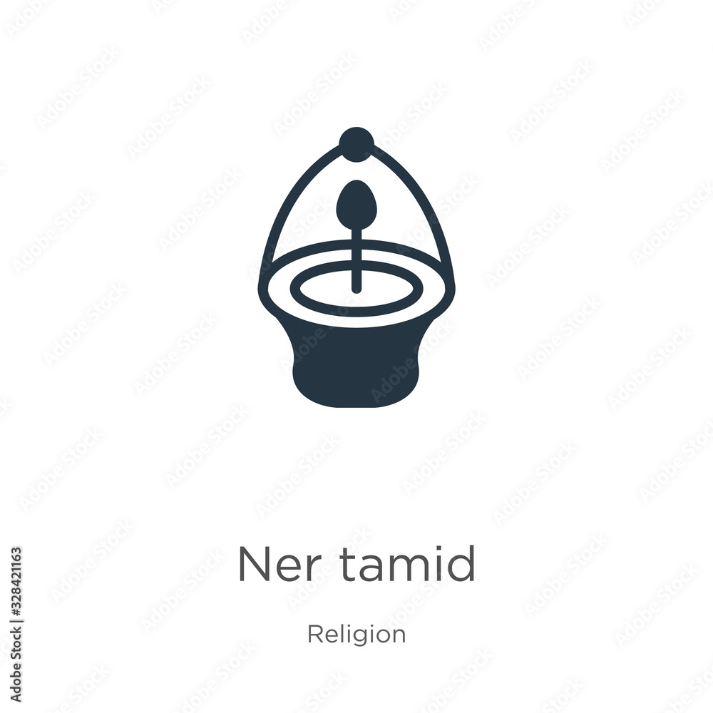 Ner tamid icon vector. Trendy flat ner tamid icon from religion ...