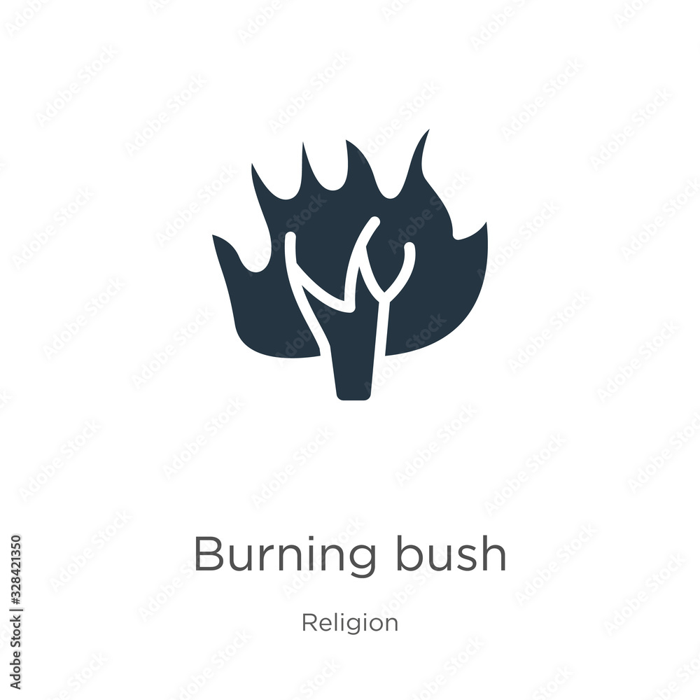 Burning bush icon vector. Trendy flat burning bush icon from religion ...