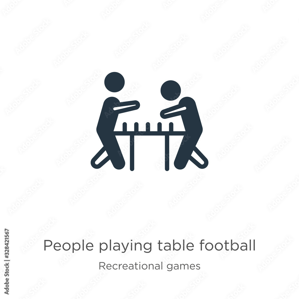 People playing table football icon vector. Trendy flat people playing ...