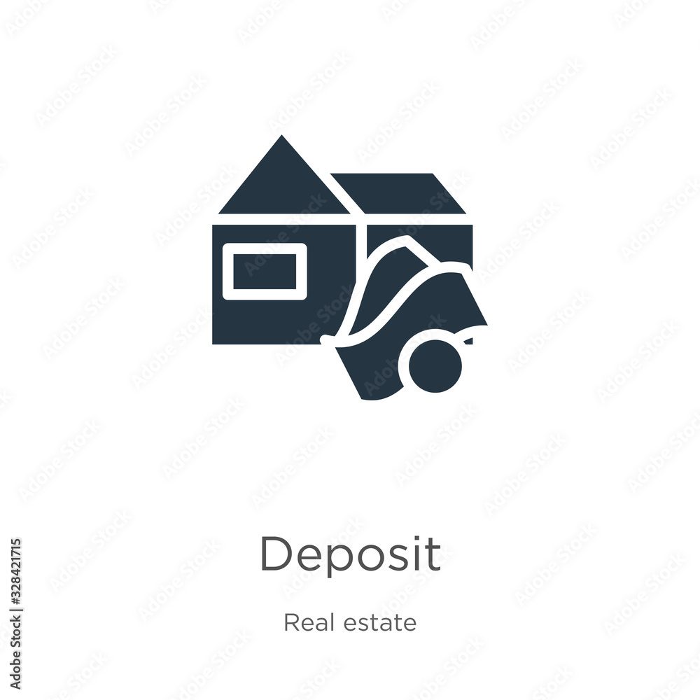 Deposit icon vector. Trendy flat deposit icon from real estate ...