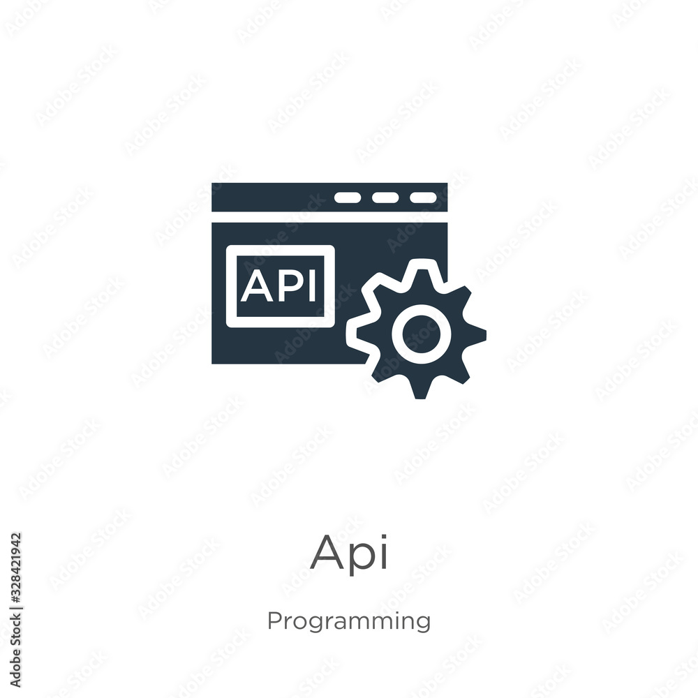 Api icon vector. Trendy flat api icon from programming collection ...