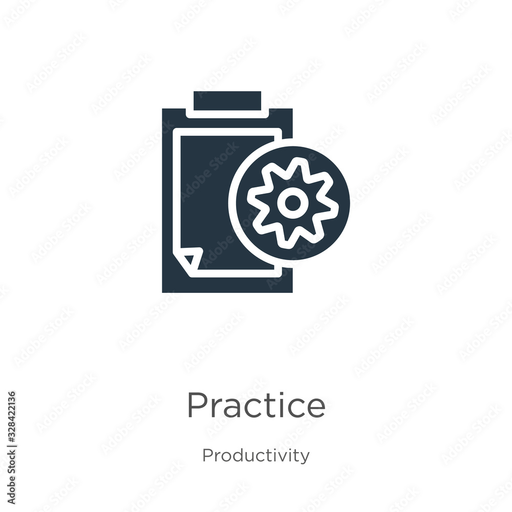 Practice icon vector. Trendy flat practice icon from productivity ...