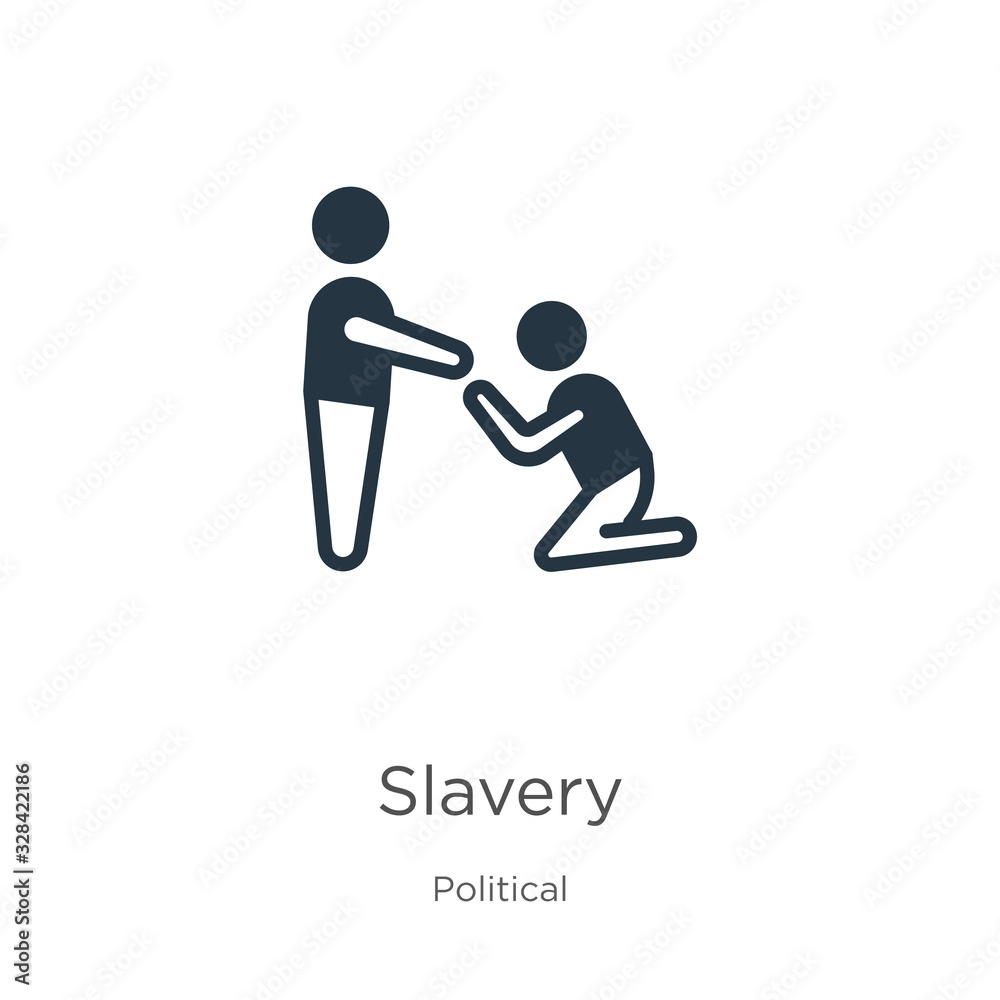 Slavery icon vector. Trendy flat slavery icon from political collection ...