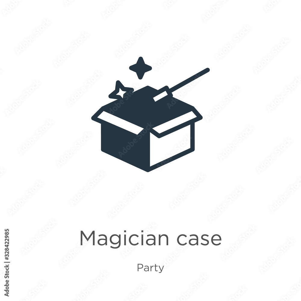 Magician case icon vector. Trendy flat magician case icon from party ...