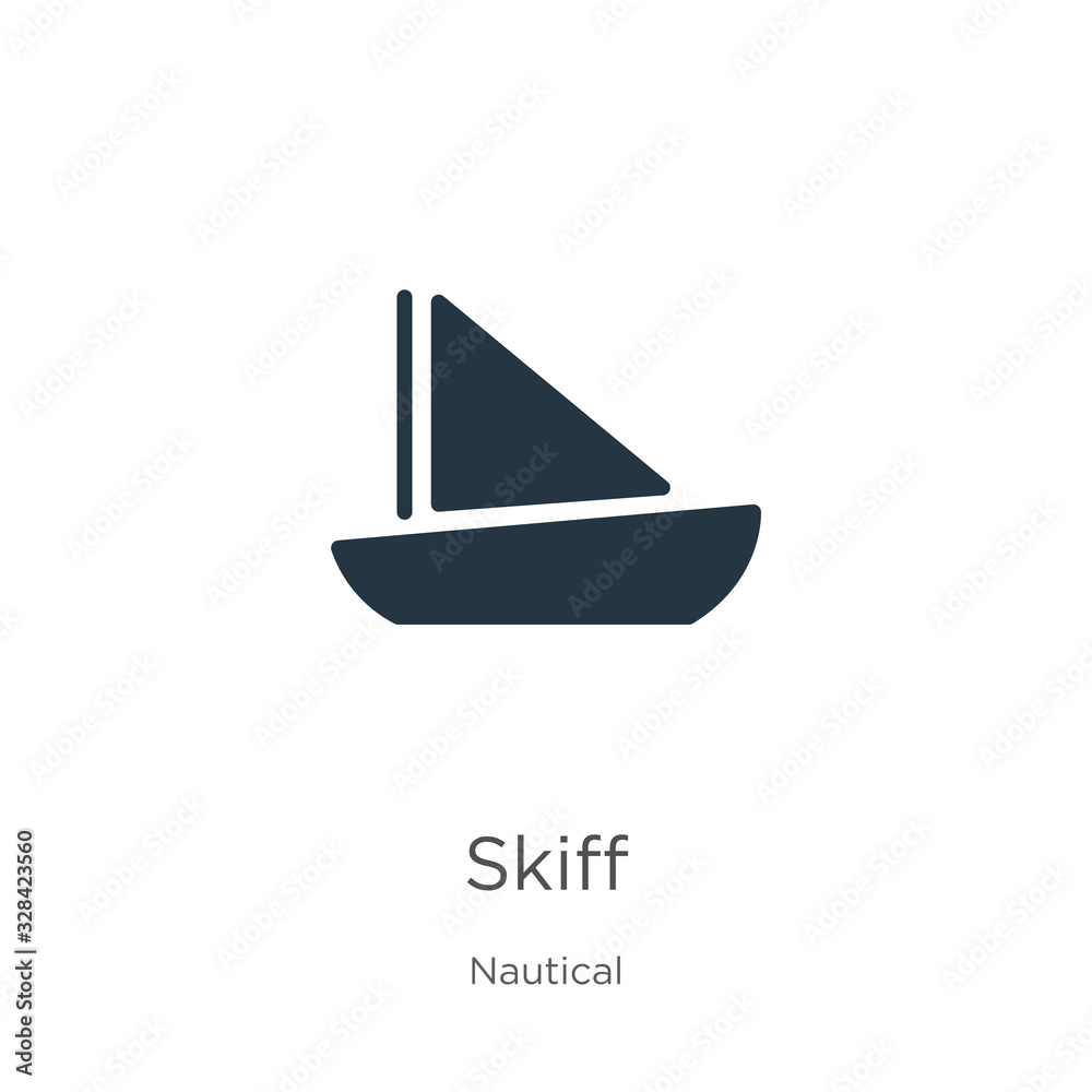 Skiff icon vector. Trendy flat skiff icon from nautical collection ...