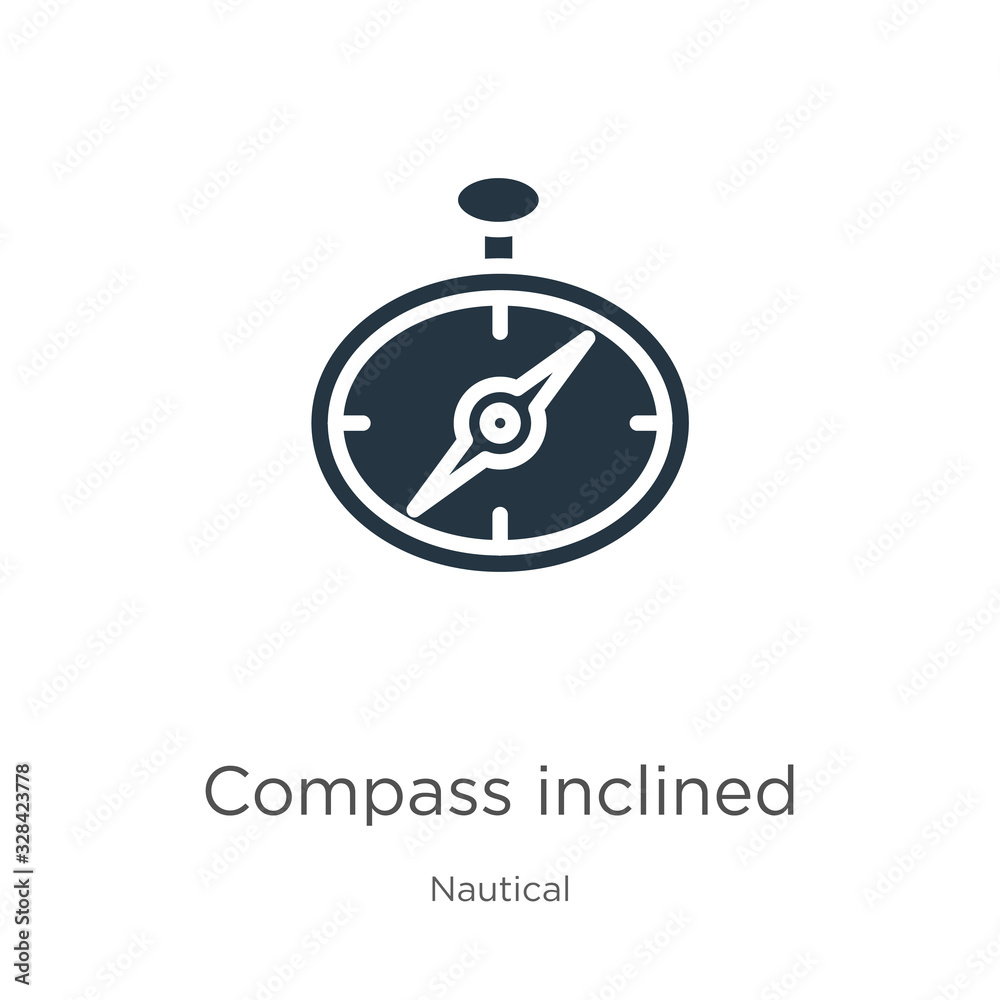 Compass inclined icon vector. Trendy flat compass inclined icon from ...