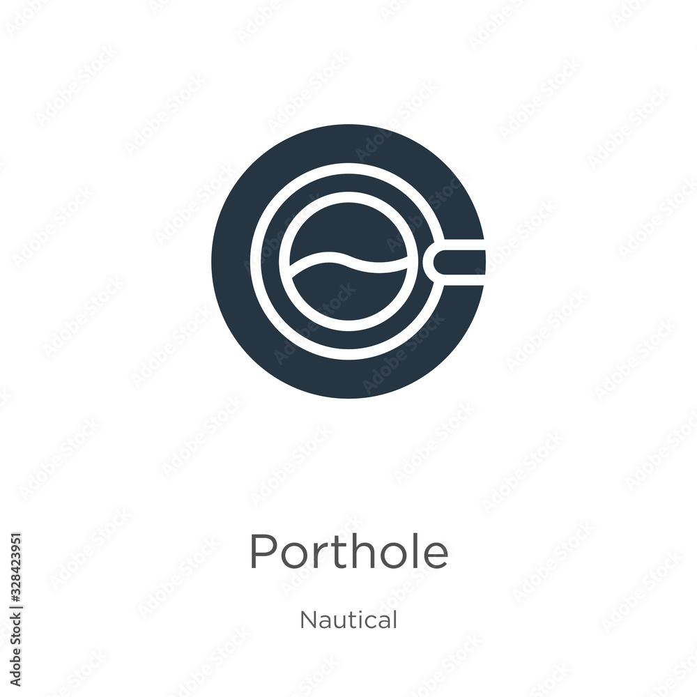 Porthole icon vector. Trendy flat porthole icon from nautical ...