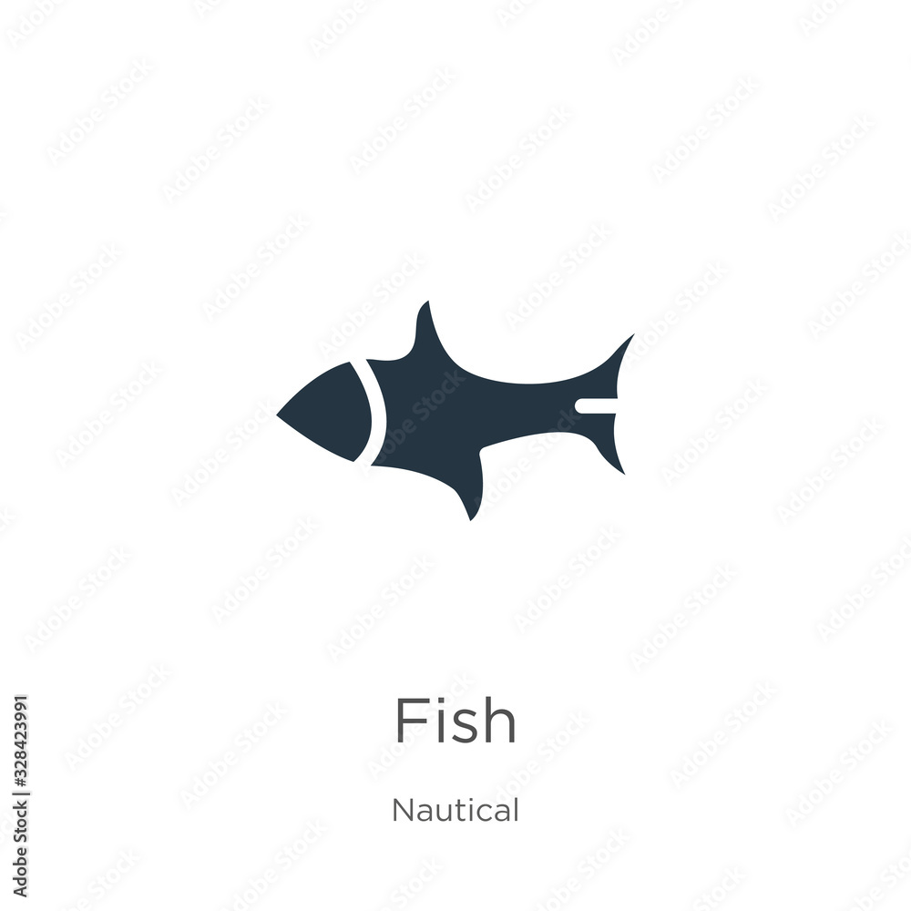 Fish icon vector. Trendy flat fish icon from nautical collection ...