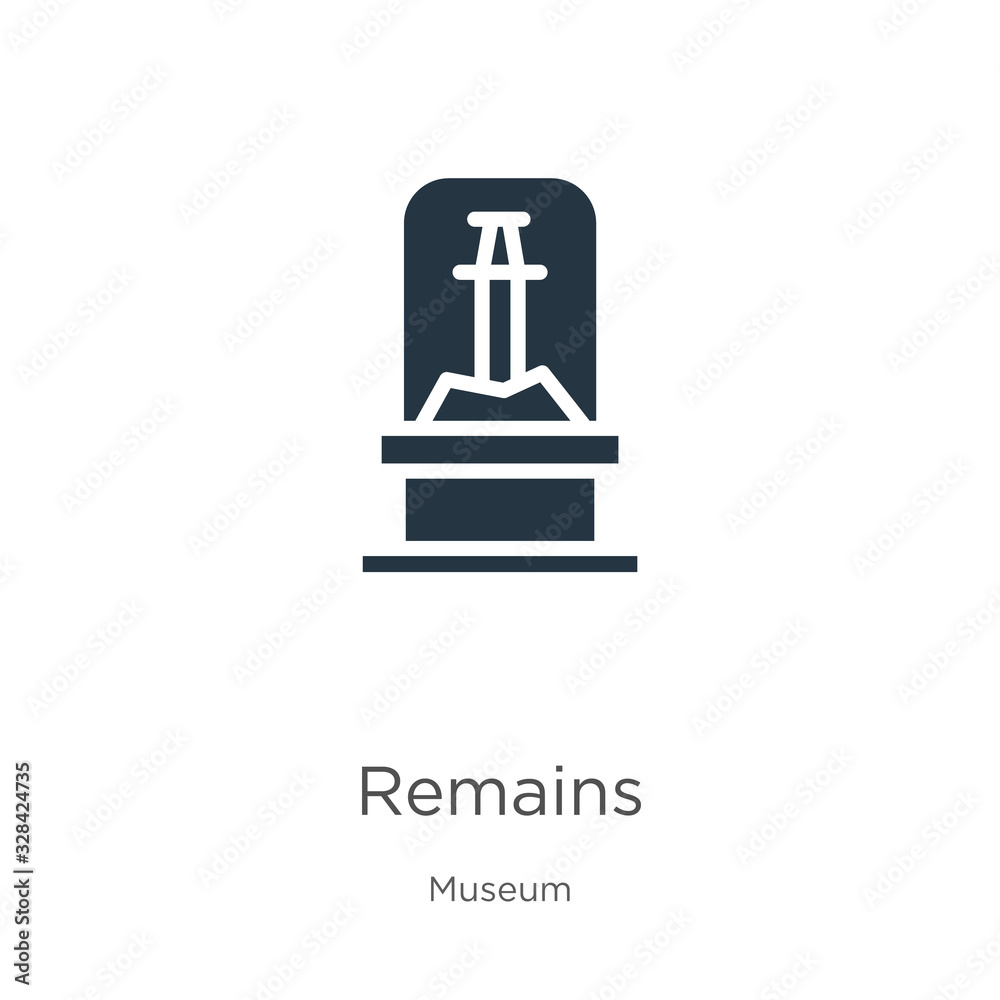 Remains icon vector. Trendy flat remains icon from museum collection ...