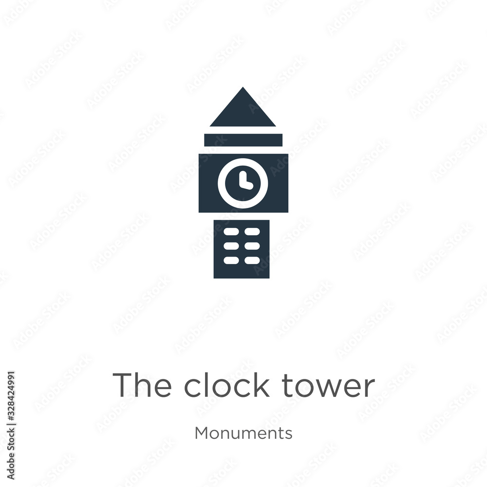 The clock tower icon vector. Trendy flat the clock tower icon from ...