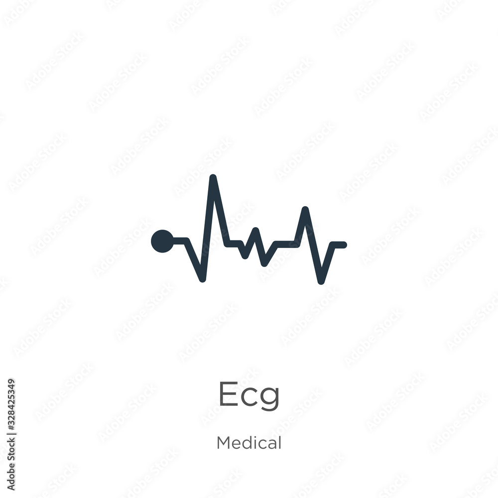 Ecg icon vector. Trendy flat ecg icon from medical collection isolated ...