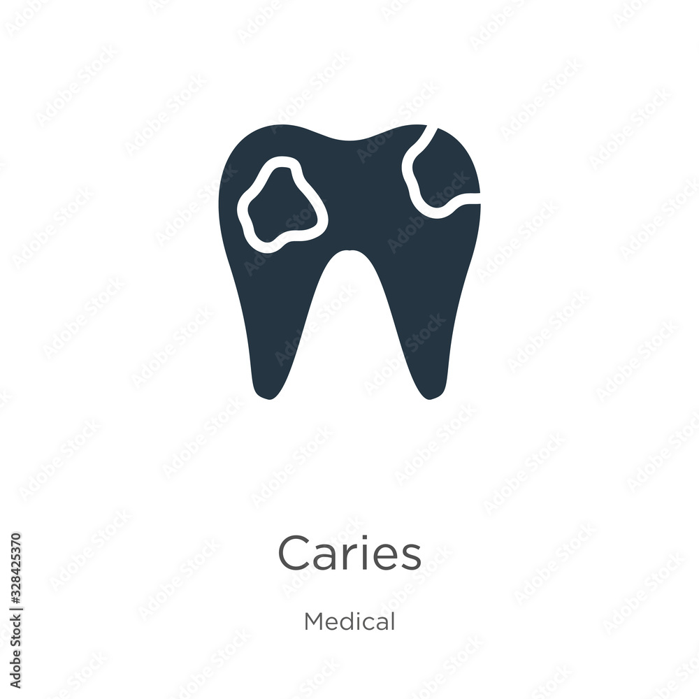 Caries icon vector. Trendy flat caries icon from medical collection ...